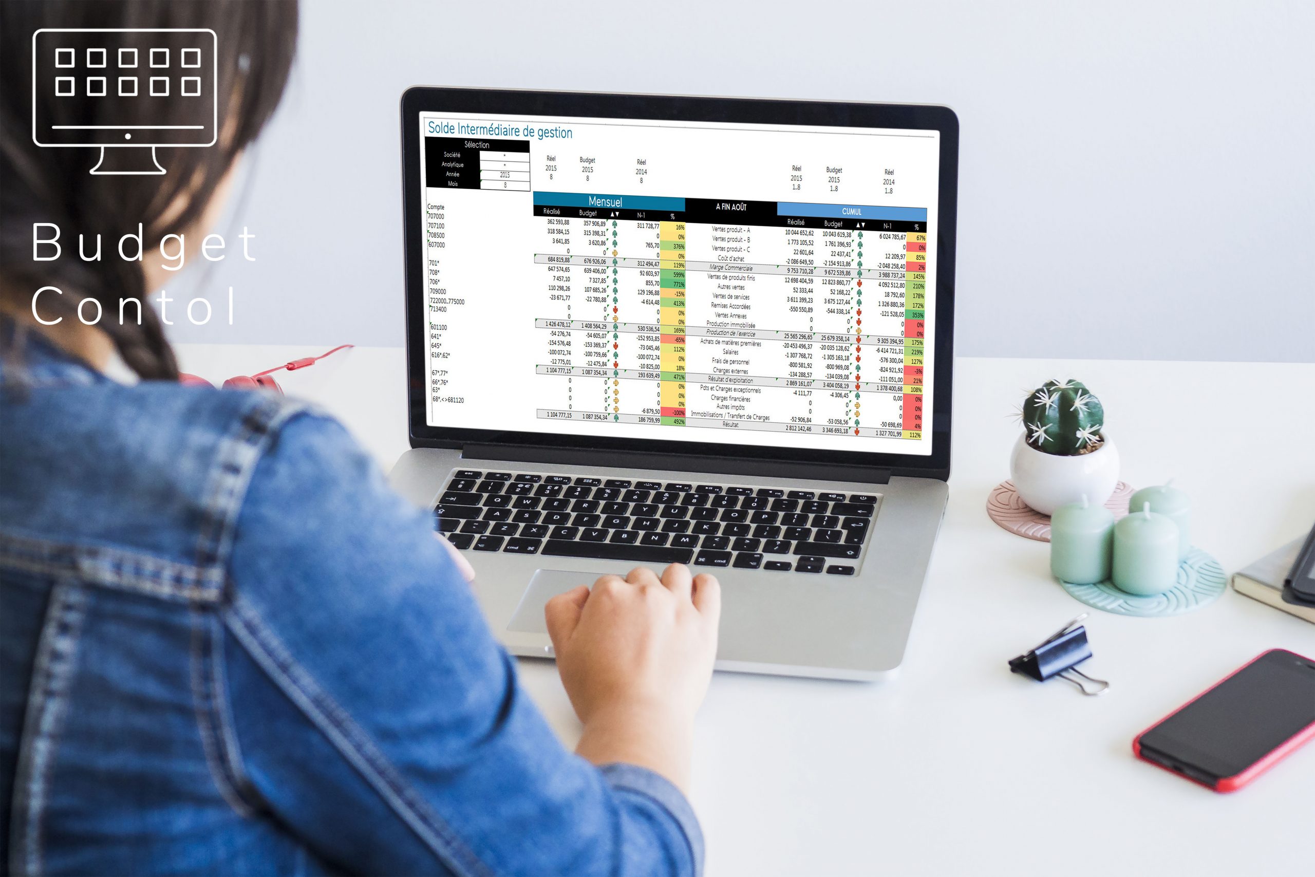 Regular and precise budget control with inside reporting